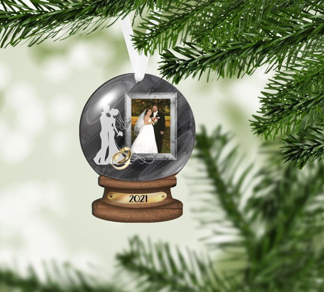 DIGITAL FILE Wedding Snow Globe With Picture Insert Ornament Digital ...