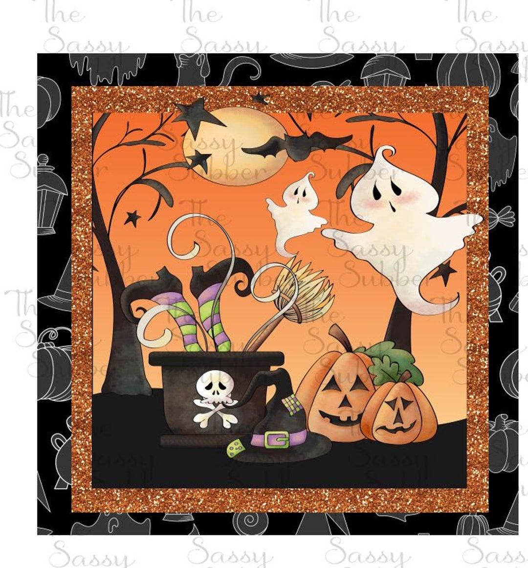 DIGITAL FILE Halloween Ghost Square Digital Design for Sublimation - Etsy