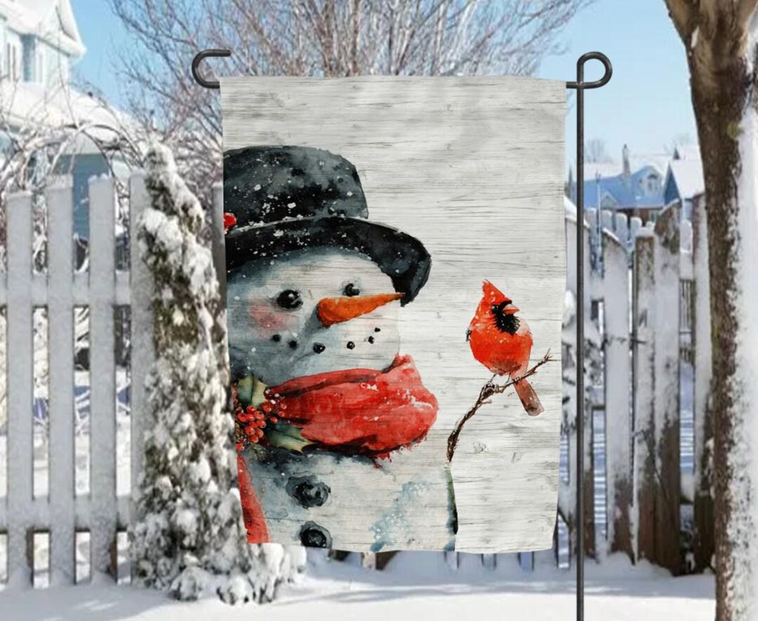 DIGITAL FILE Vintage Snowman Garden Flag Digital Designs for ...