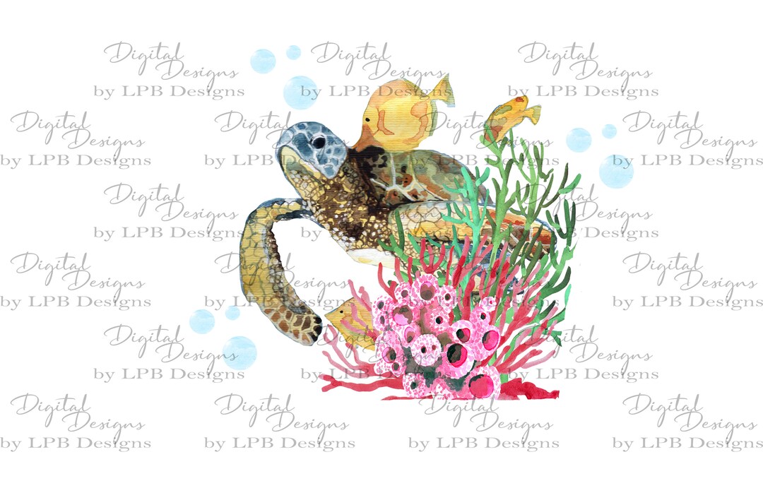 DIGITAL FILE Sea Turtle 2 Digital Design for Sublimation - Etsy