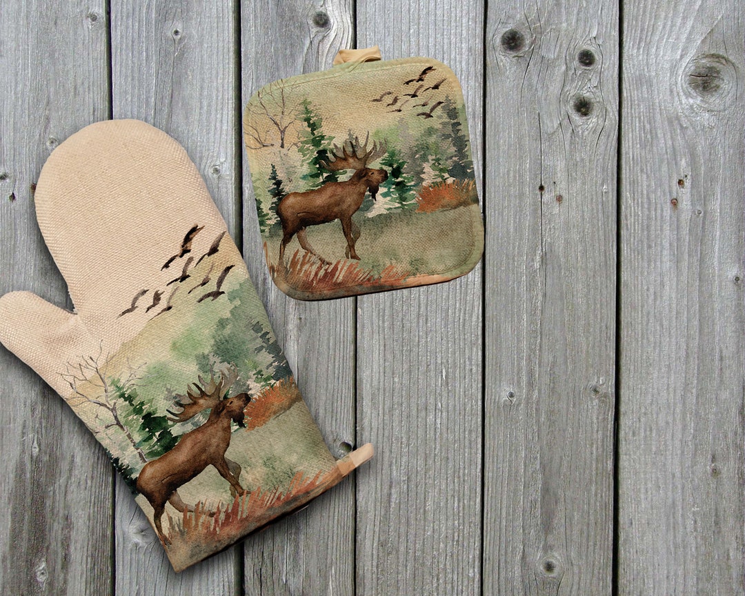 DIGITAL FILE Moose Pot Holder and Oven Mitt Bundle Digital Design for ...