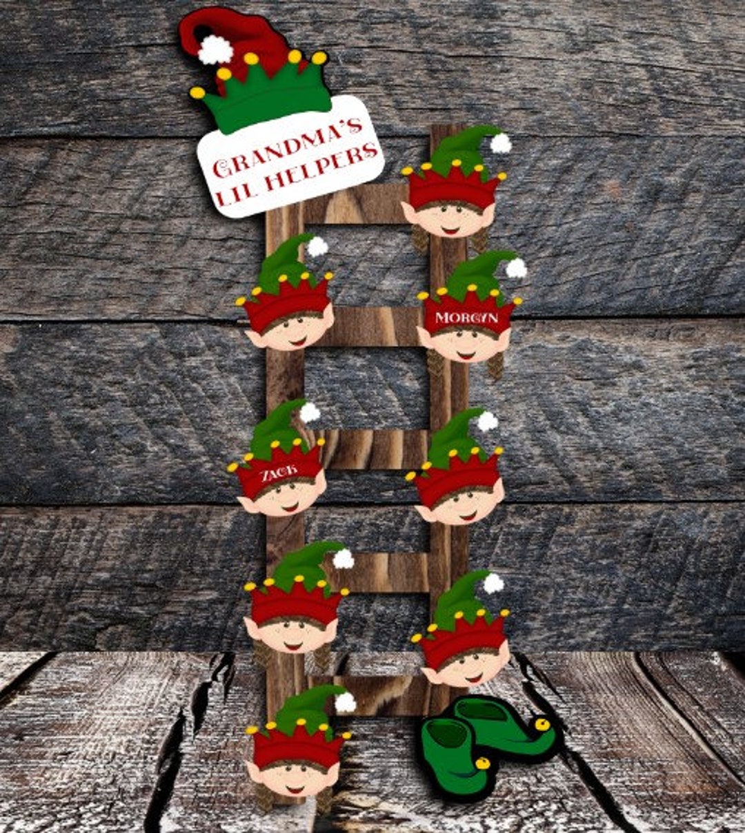 DIGITAL FILE Elf Ladder Shelf Leaner Digital Design for Sublimation - Etsy