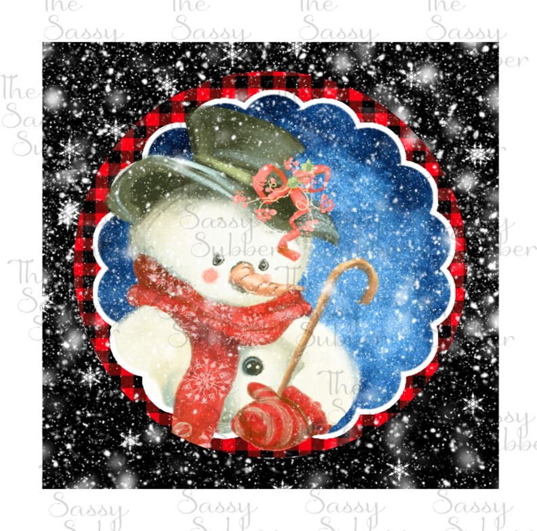 DIGITAL FILE Snowman Square Digital Design for Sublimation - Etsy