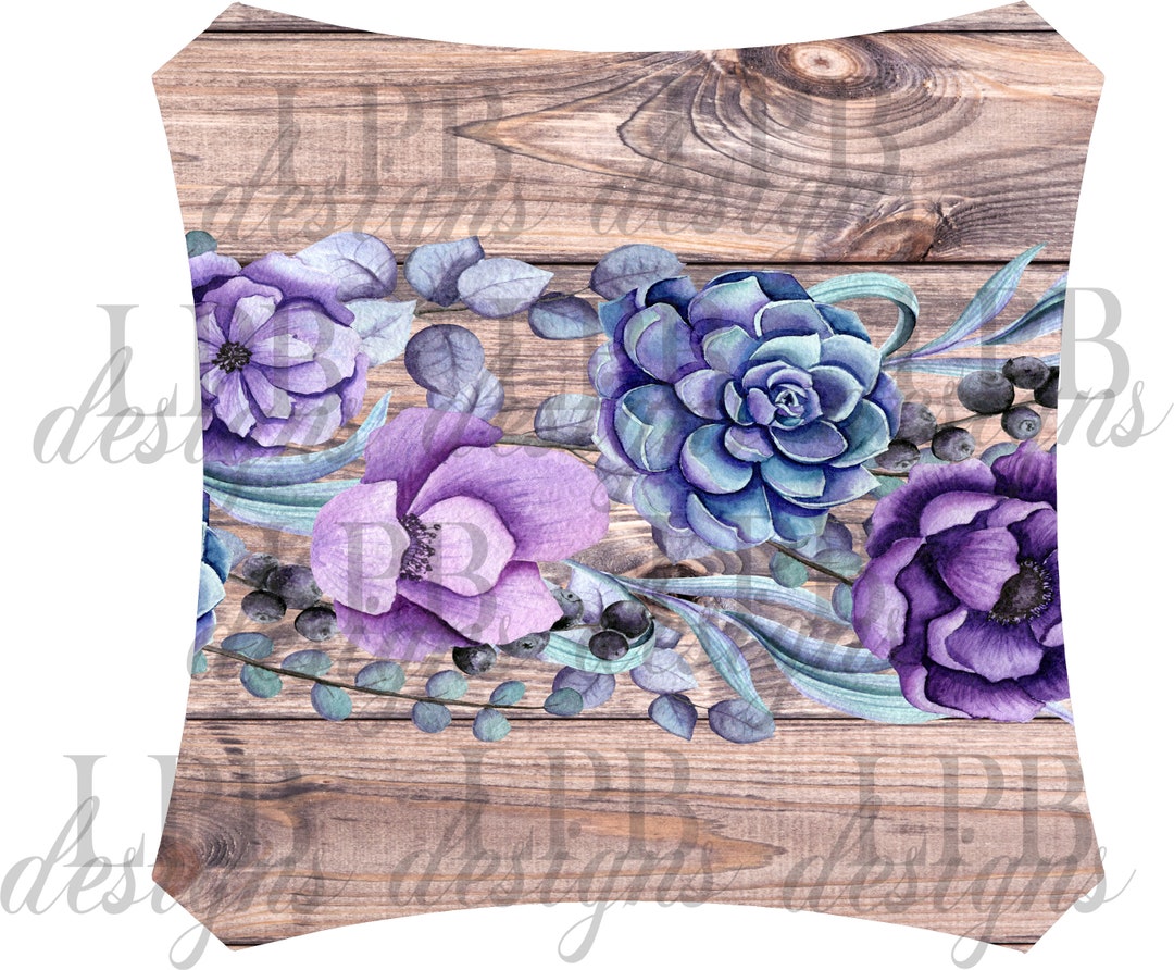 DIGITAL FILE Purple Floral and Faux Wood 4 Glass Sublimation Design - Etsy