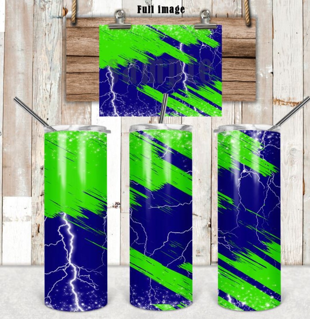 Navy and Lime Lightning Tumbler Design (digital File) - Etsy