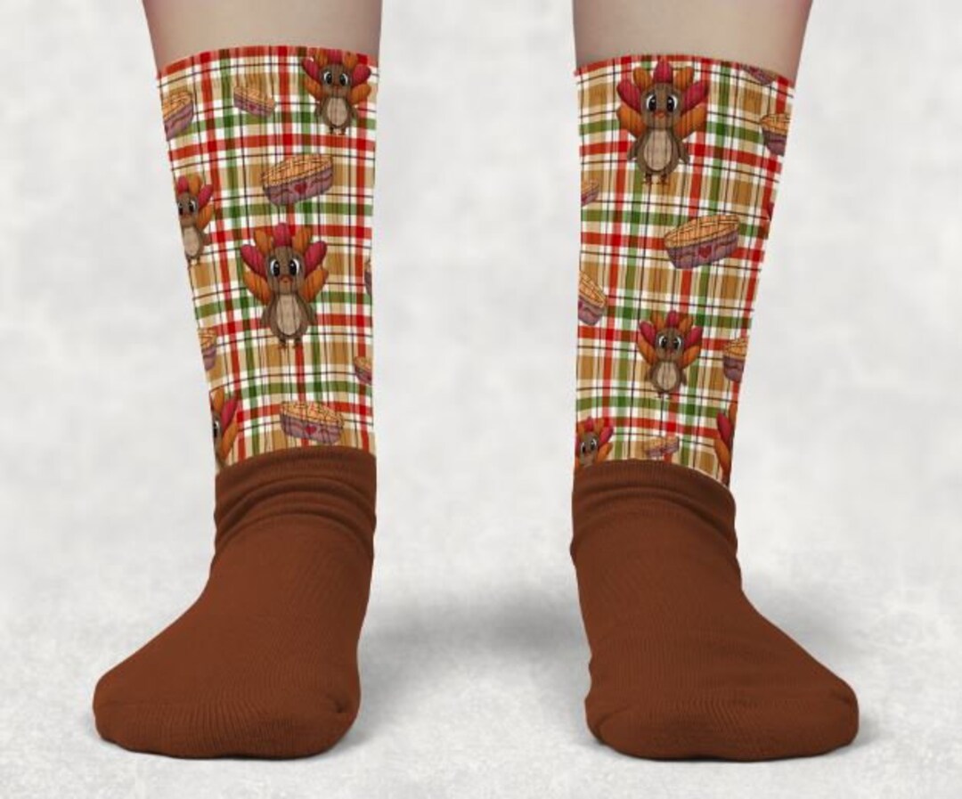 DIGITAL FILE Turkey and Pie Sock Digital Design for Sublimation - Etsy