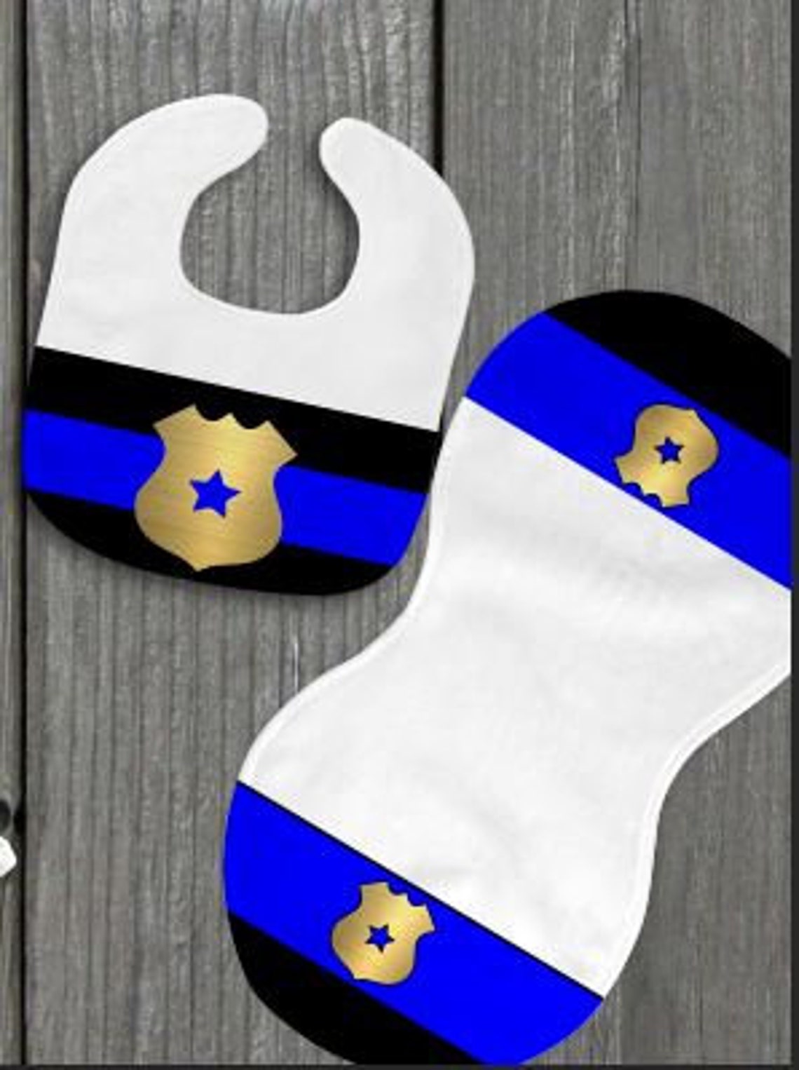 DIGITAL FILE Police Set 1 Bib and Burp Cloth Set Design for - Etsy