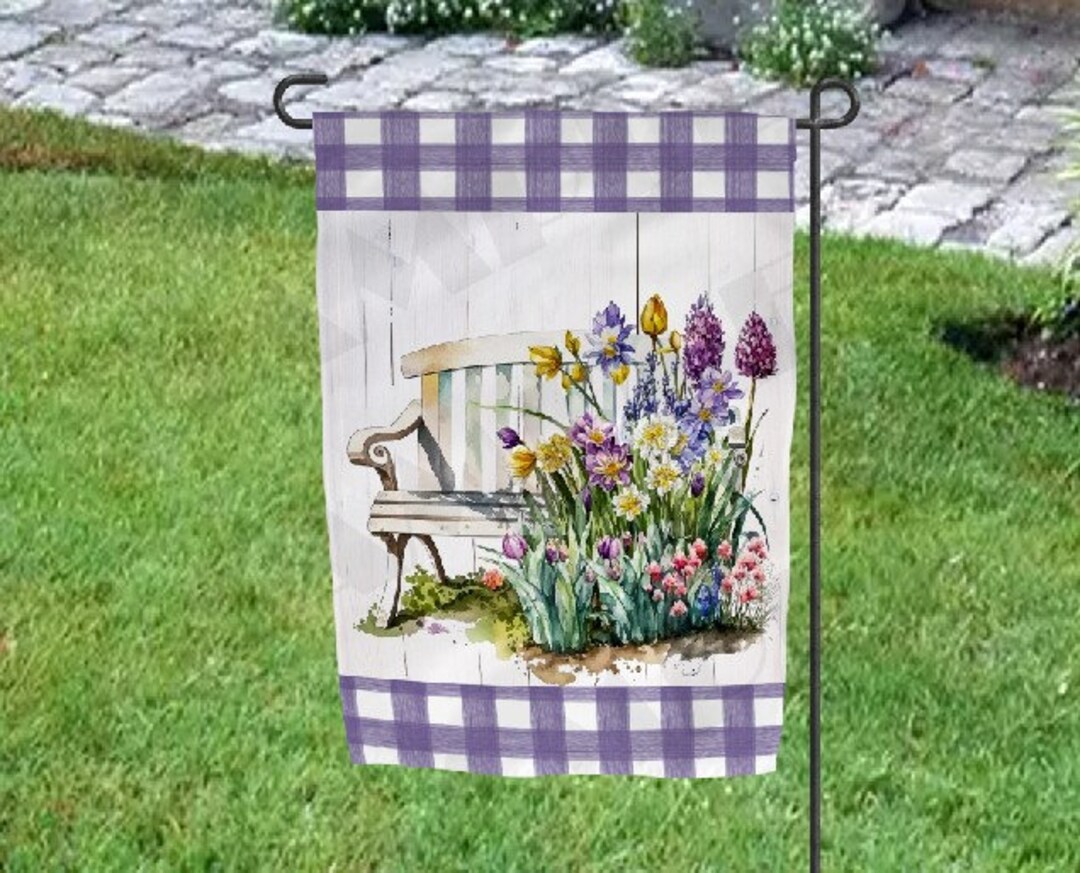 DIGITAL FILE Garden Bench Flag Digital Design for Sublimation - Etsy