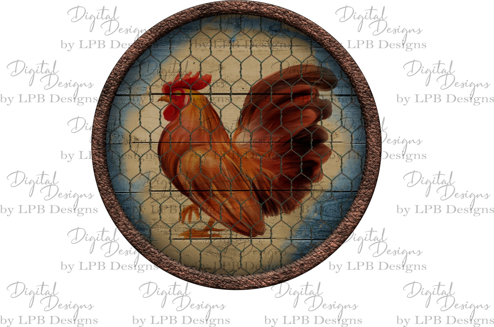 DIGITAL FILE Round Rooster Sign Digital Design for Sublimation - Etsy
