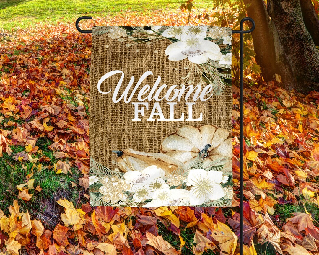 DIGITAL FILE Welcome Fall Wreath Flag Digital File - Etsy