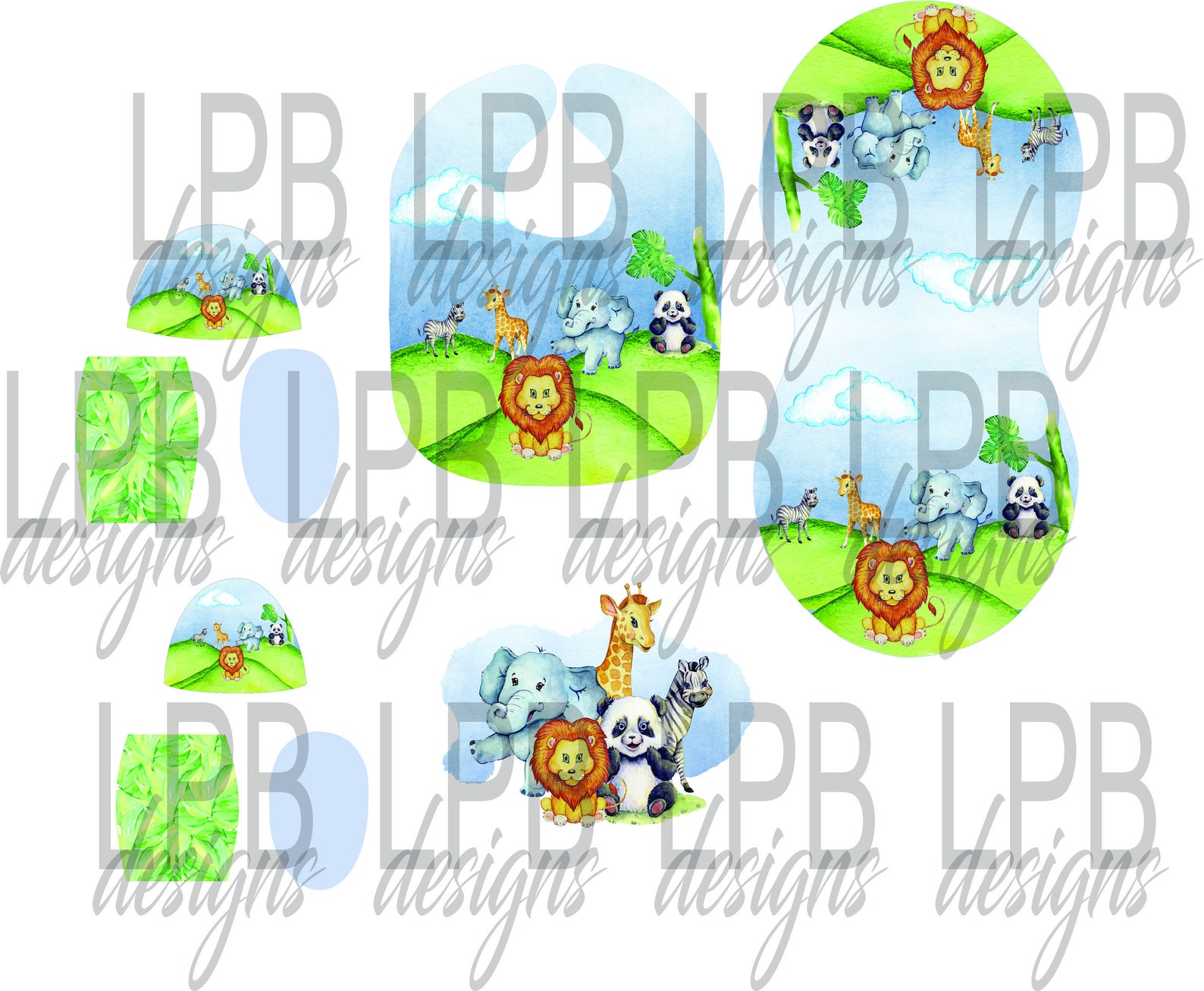 DIGITAL FILE Zoo Animals Baby Bundle With Baby Slipper Pattern - Etsy