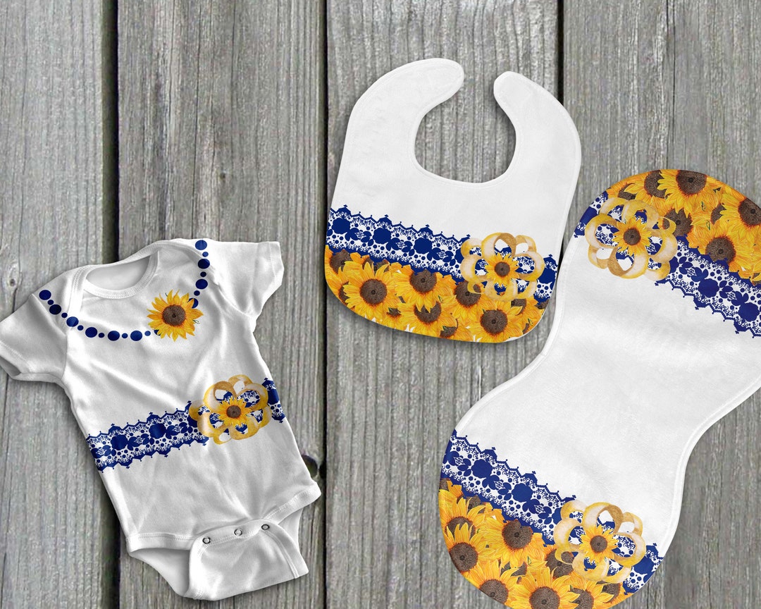 DIGITAL FILE Sunflower and Blue Lace Baby Bundle Sublimation - Etsy
