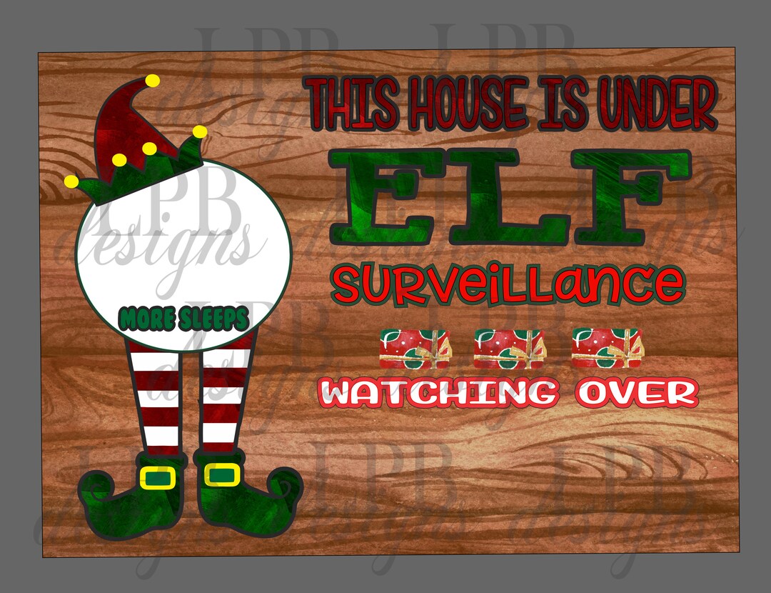 DIGITAL FILE Elf Count Down Digital Designs 3 ( Made for Sublimation ...