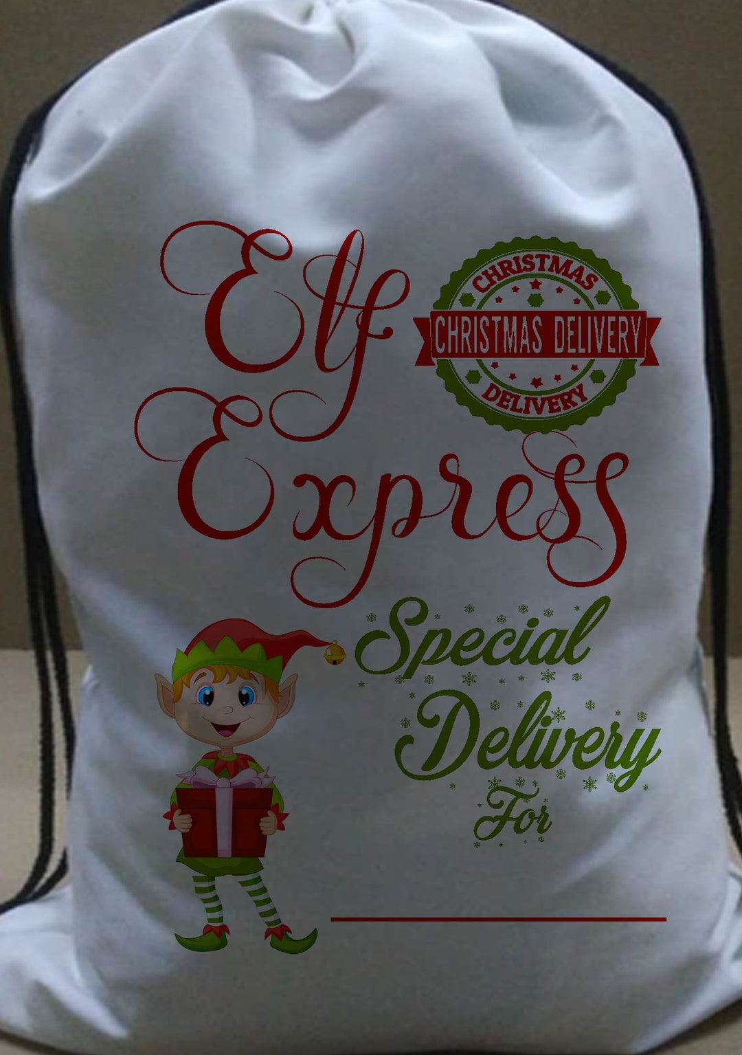 DIGITAL FILE Elf Express Santa Sack Design for Sublimation - Etsy