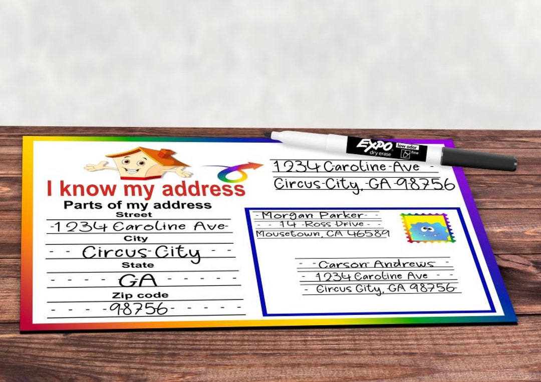 Address Learning Board Design for Sublimation (digital File) - Etsy