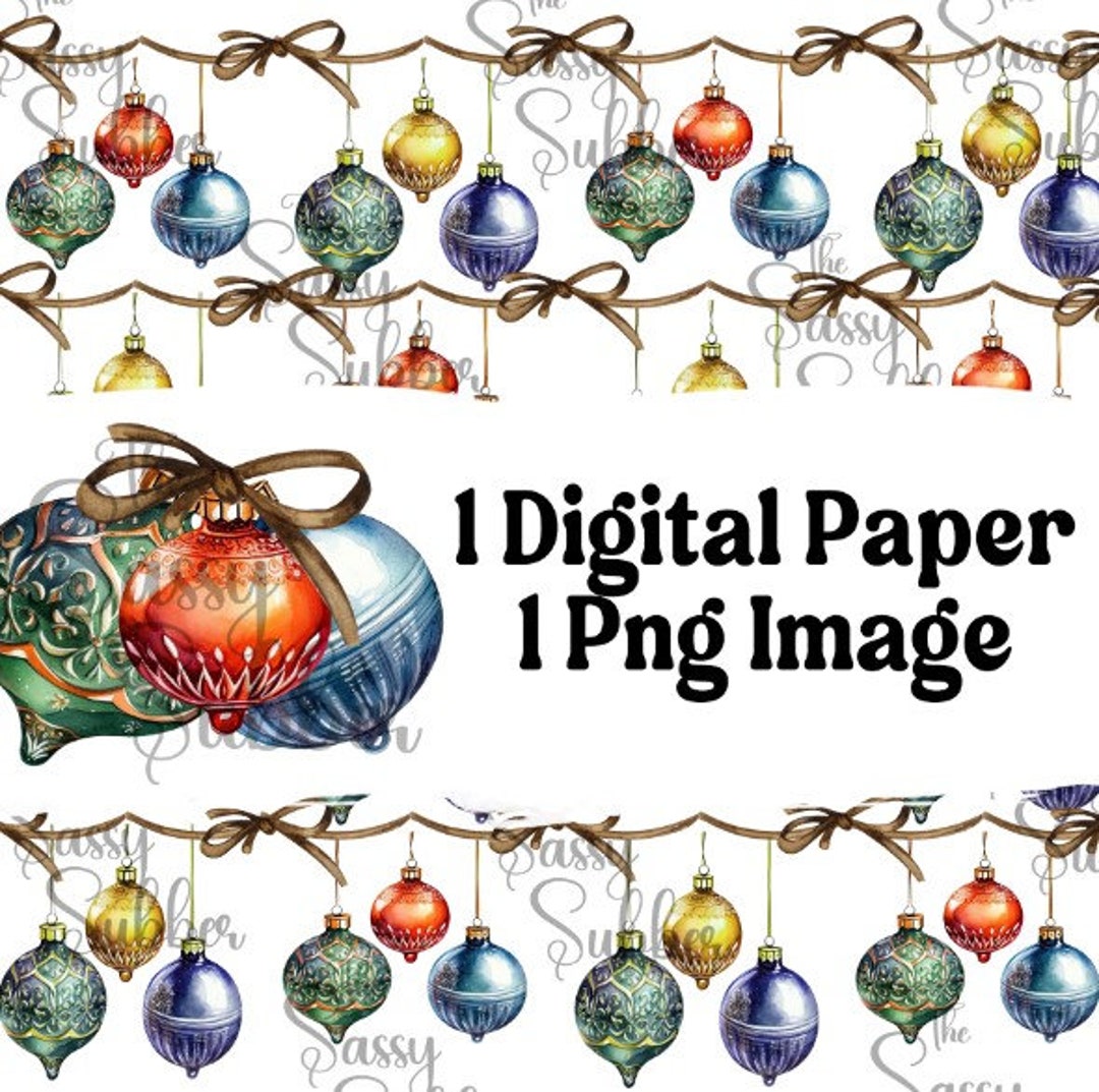 DIGITAL FILE Ornament 1 Digital Paper and 1 PNG Digital Design for ...