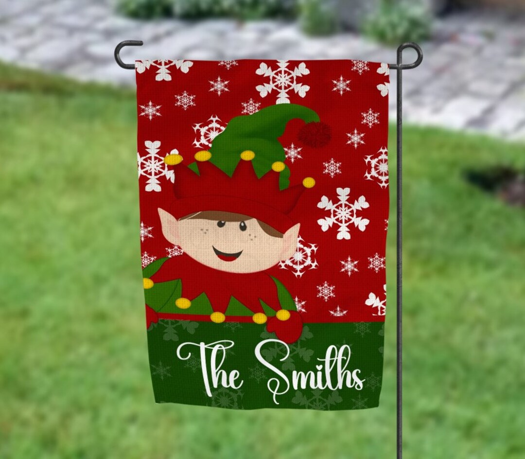 DIGITAL FILE Christmas Elf Garden Flag Digital Design for Sublimation ...
