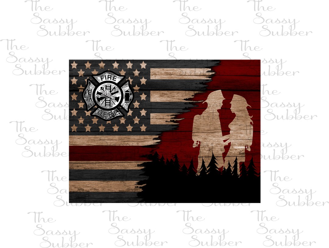 DIGITAL FILE Faux Wood Fire Flag and Couple Digital Design for ...