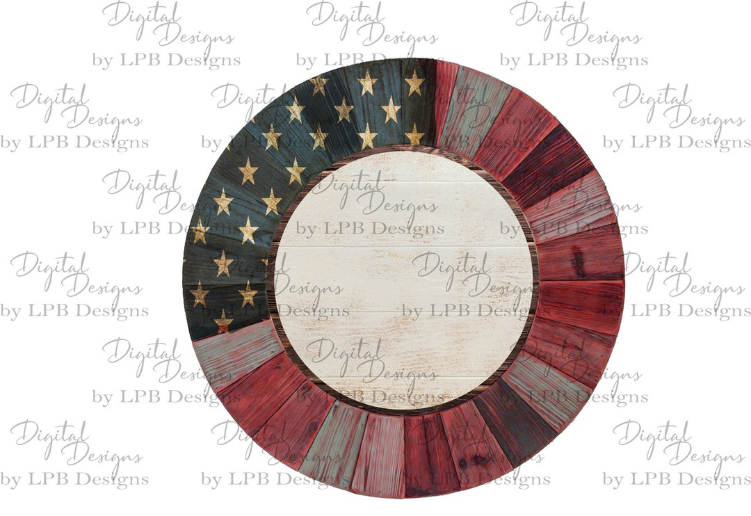 DIGITAL FILE Round Flag Frame Digital Design for Sublimation - Etsy