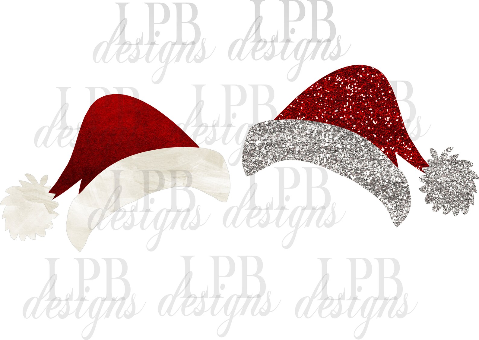 DIGITAL FILE Santa Hat Glitter and Non Glitter Design for - Etsy