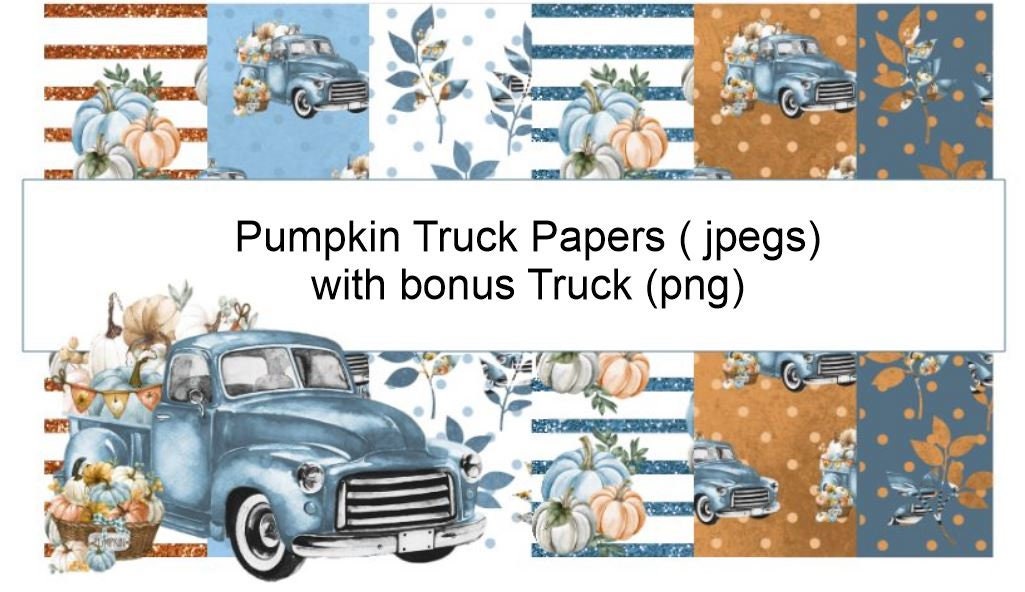 DIGITAL FILE Pumpkin Truck Paper Set Digital Design for Sublimation - Etsy