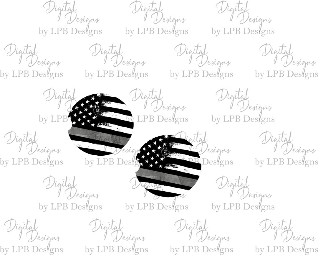 DIGITAL FILE Thin Grey Line Car Coaster Digital Design for Sublimation ...