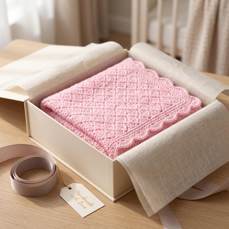 Simple Crochet Baby Blanket Pattern – Beginner Scalloped Baby Blanket ...