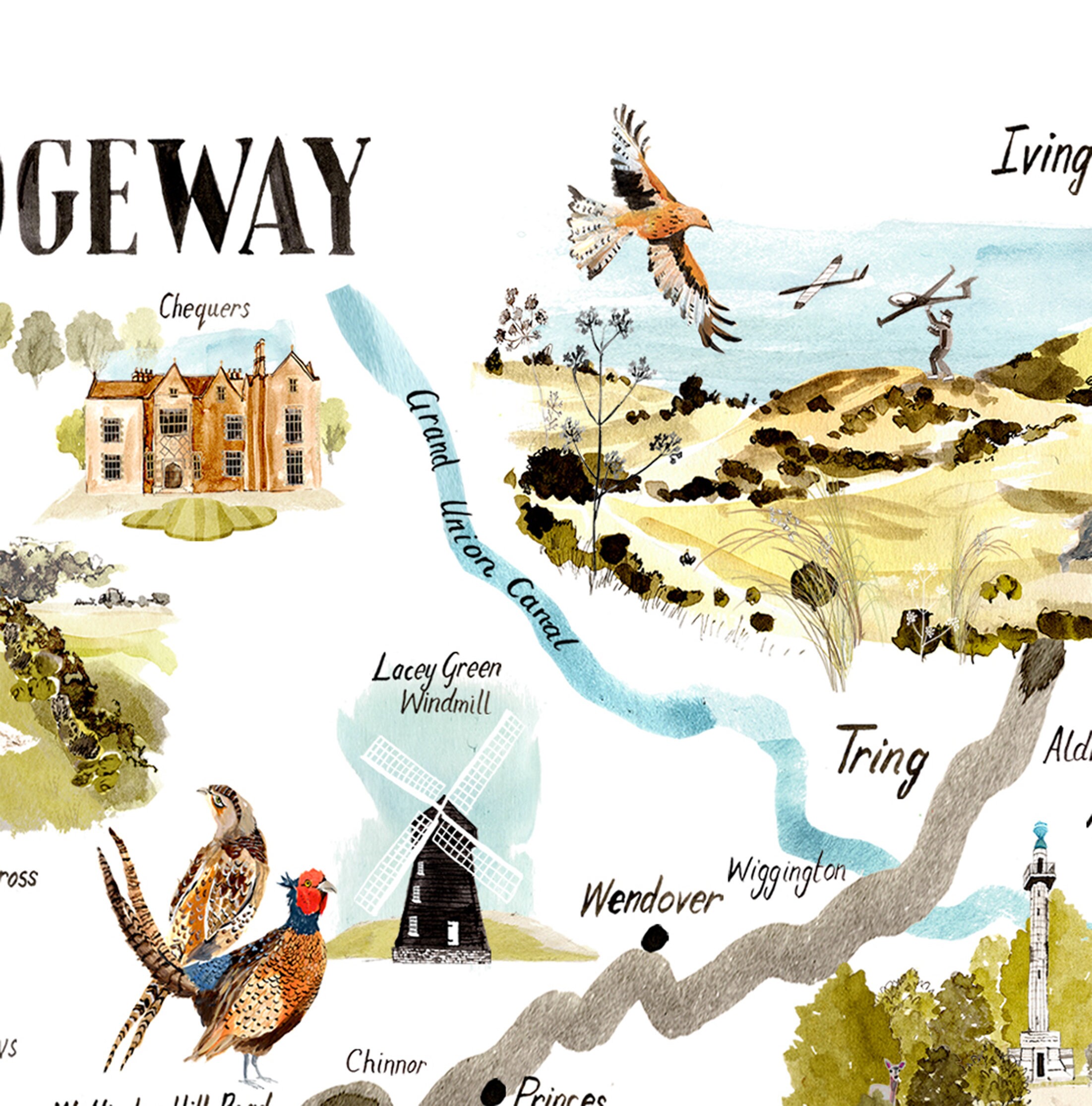 The Ridgeway Path Illustrated Map (A4 Print) - Etsy UK