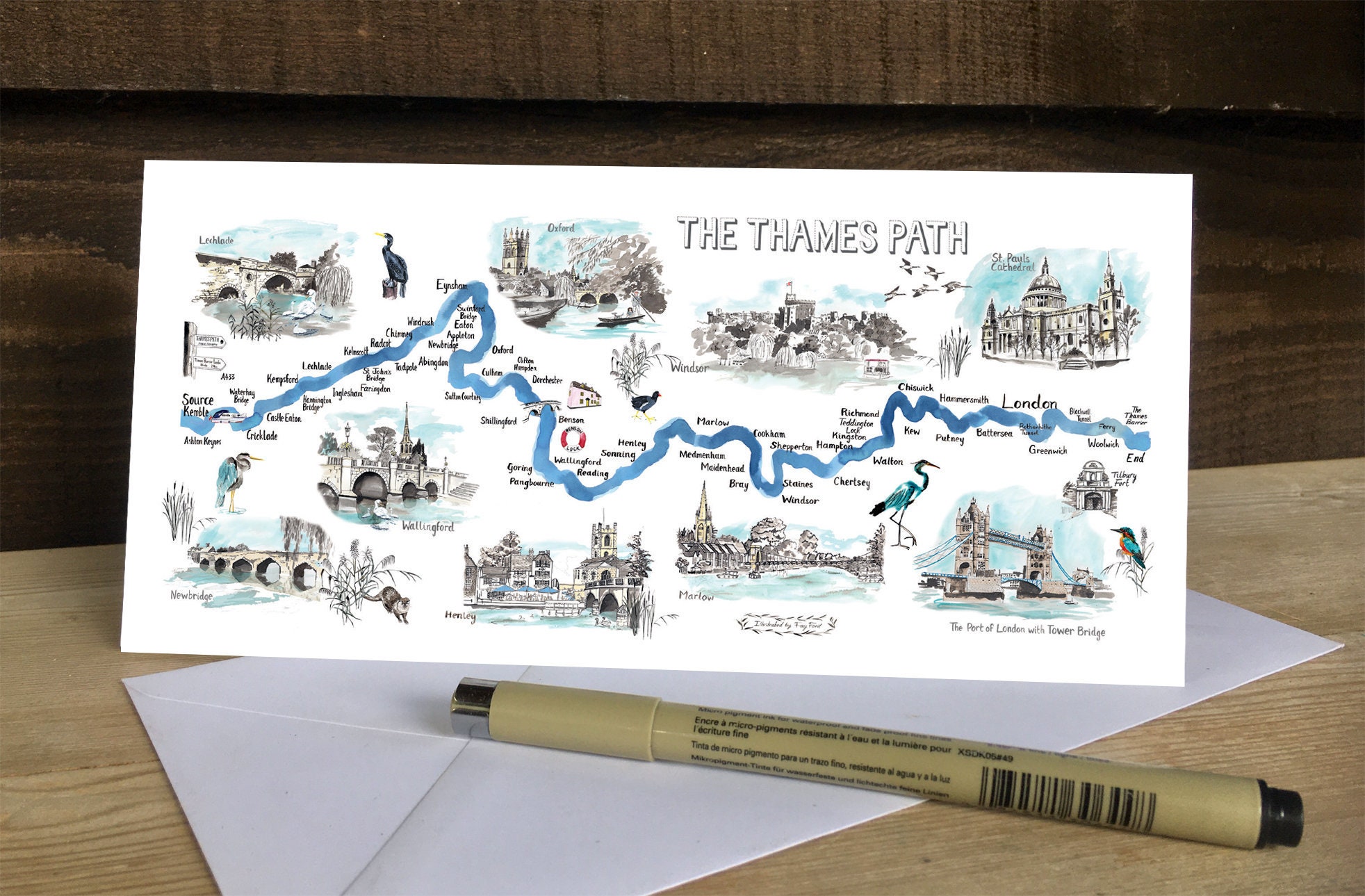 The Thames Path Greeting Card - Etsy UK