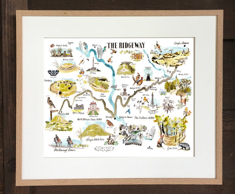 The Ridgeway Path Illustrated Map (A4 Print) - Etsy UK