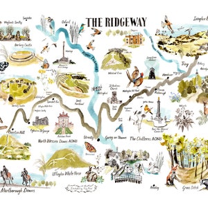 The Ridgeway Path Illustrated Map (A4 Print) - Etsy UK
