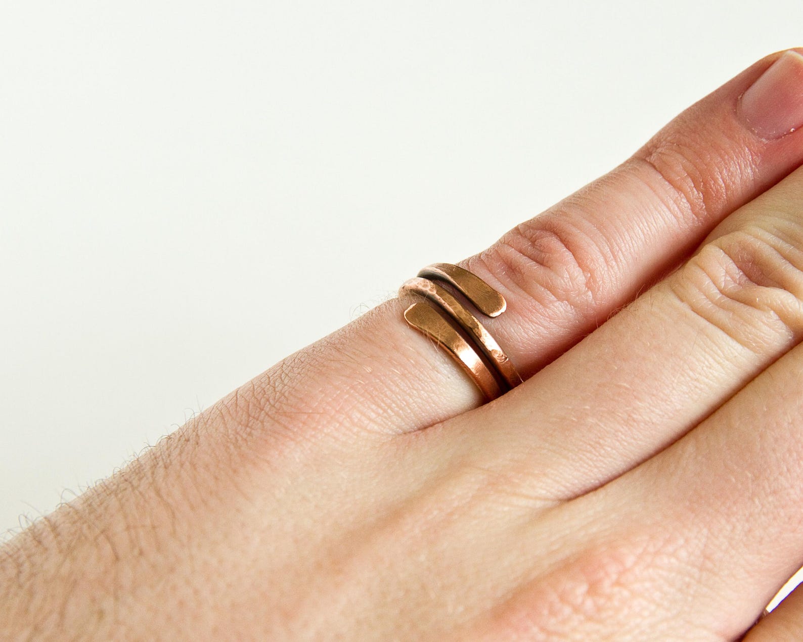 Copper Wire Ring Semi Adjustable Overlapping Ring Copper Wire Antiqued ...