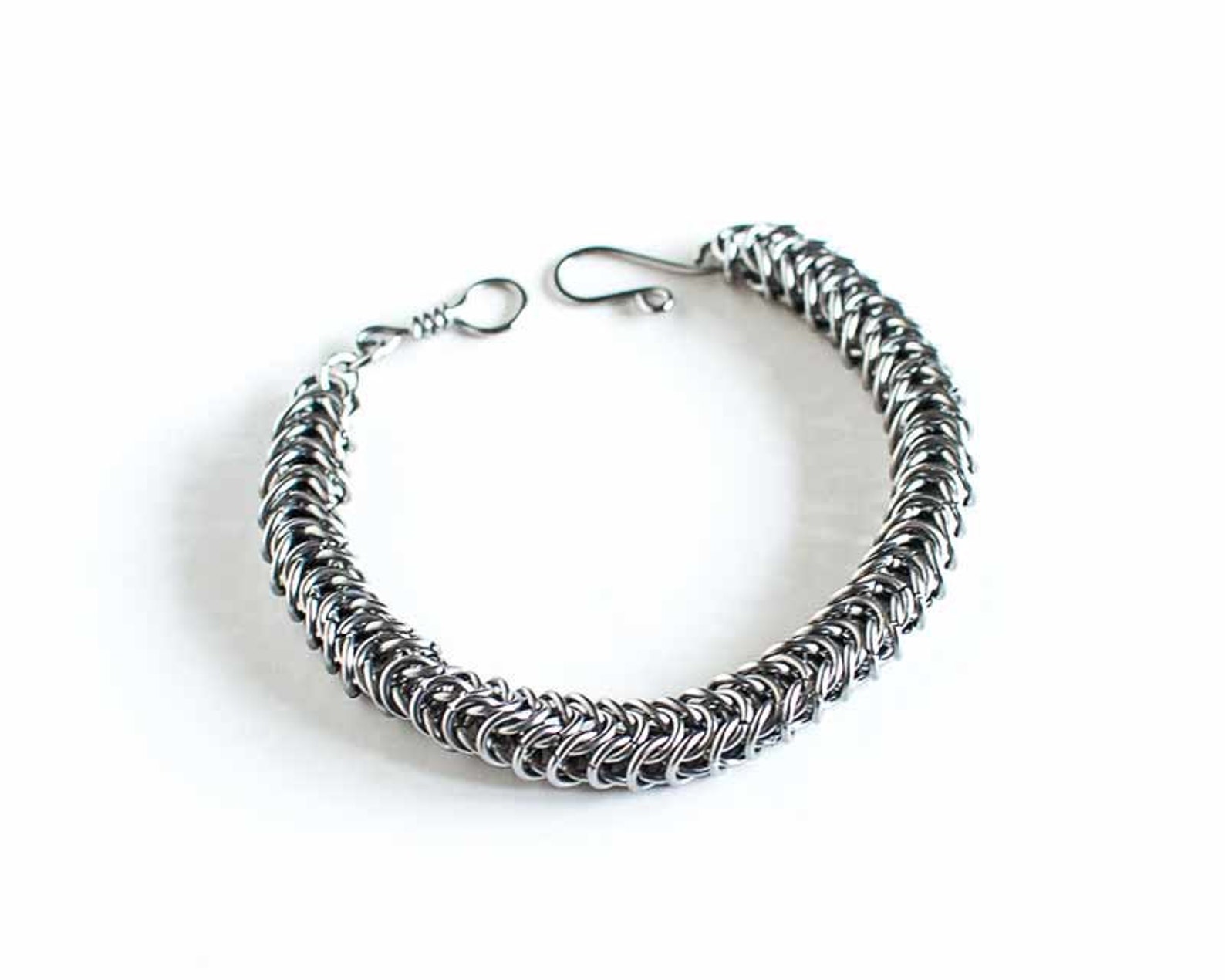 Steel Chainmaille Bracelet Box Chain Stainless Steel 7.5 Chain Maille ...