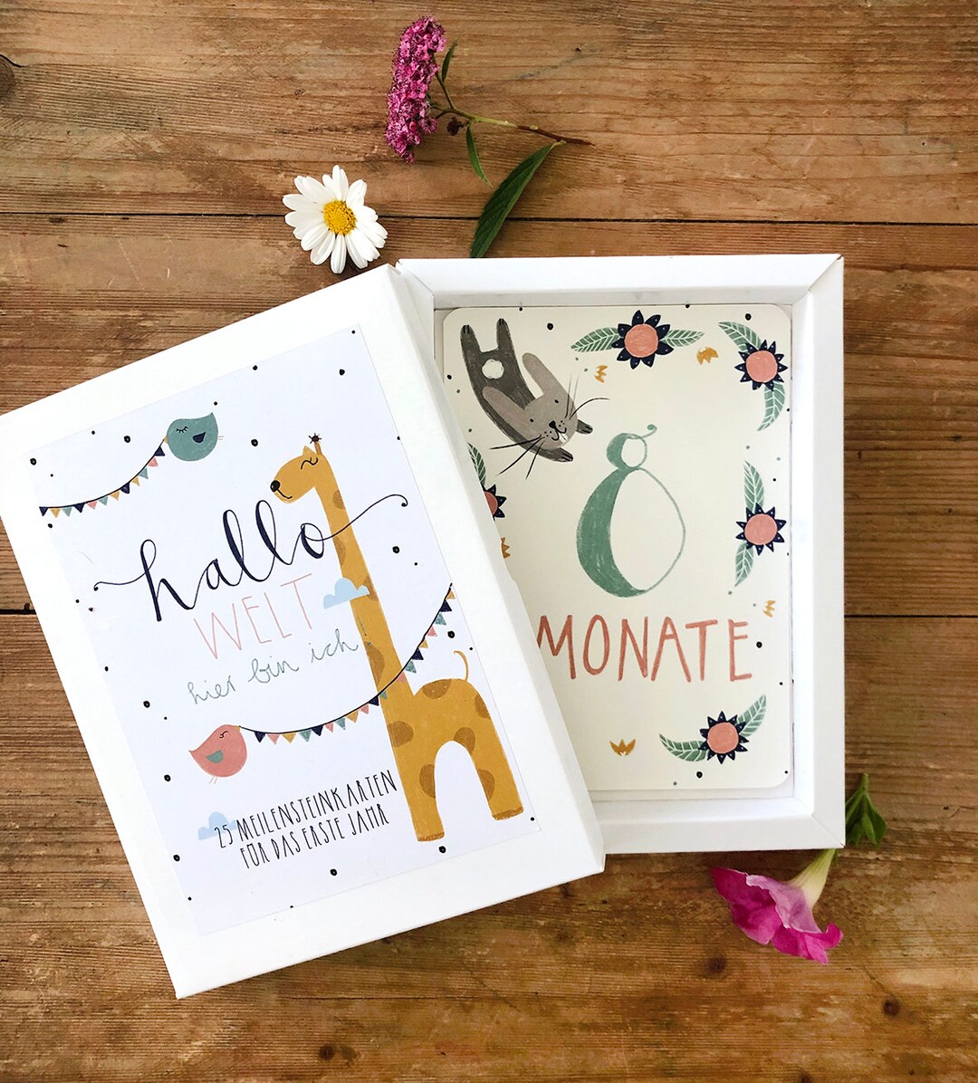 25 Milestone Cards - the First Year | Recycled Paper | Baby Gift ...