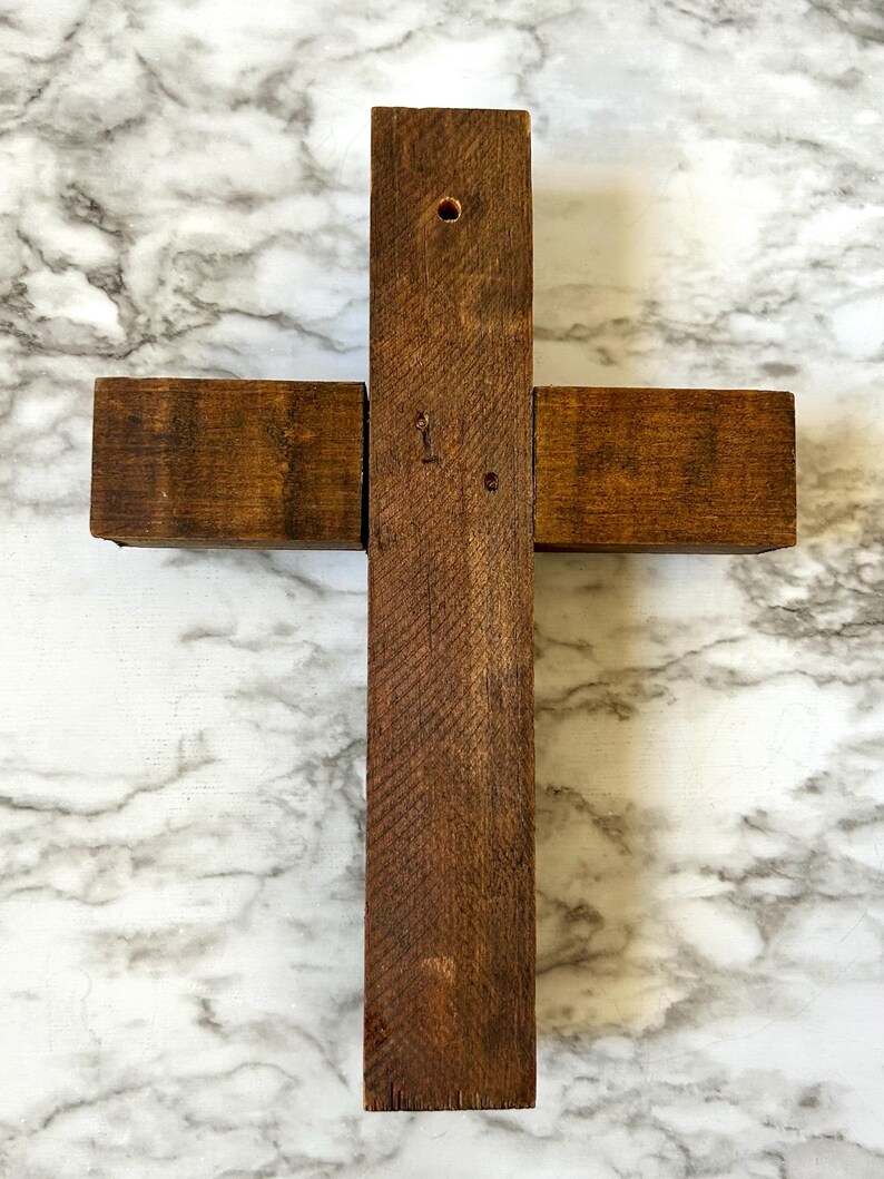 Rustic Wooden Cross With Hand-hammered Metal Inlay | Folk Art Christian ...