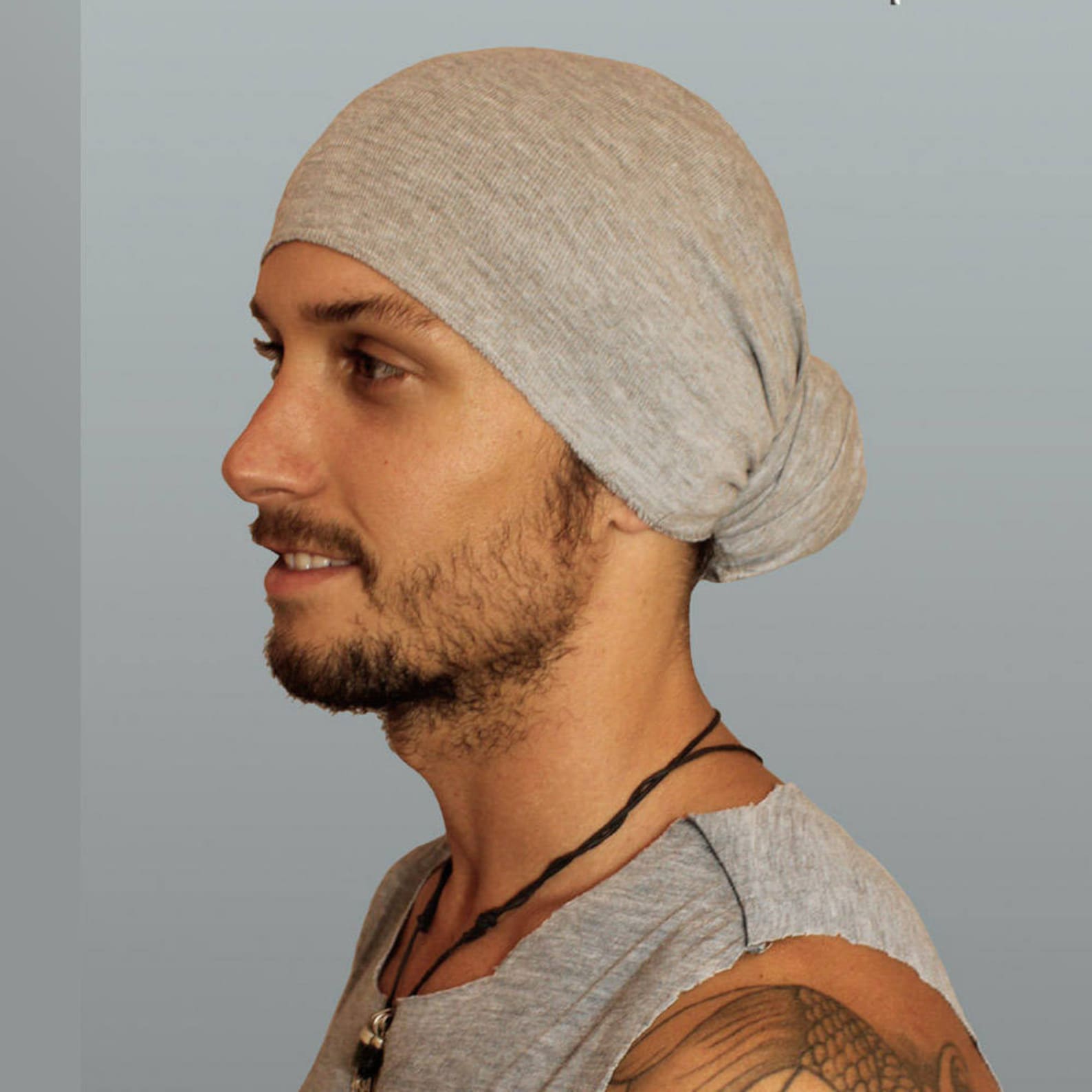 Light Grey Headwrap Cotton Scarf for Men or Women. for - Etsy