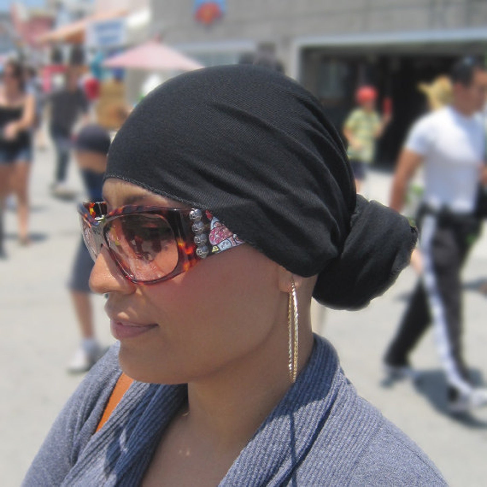 Black Headwrap Cotton Scarf for Men or Women. for | Etsy