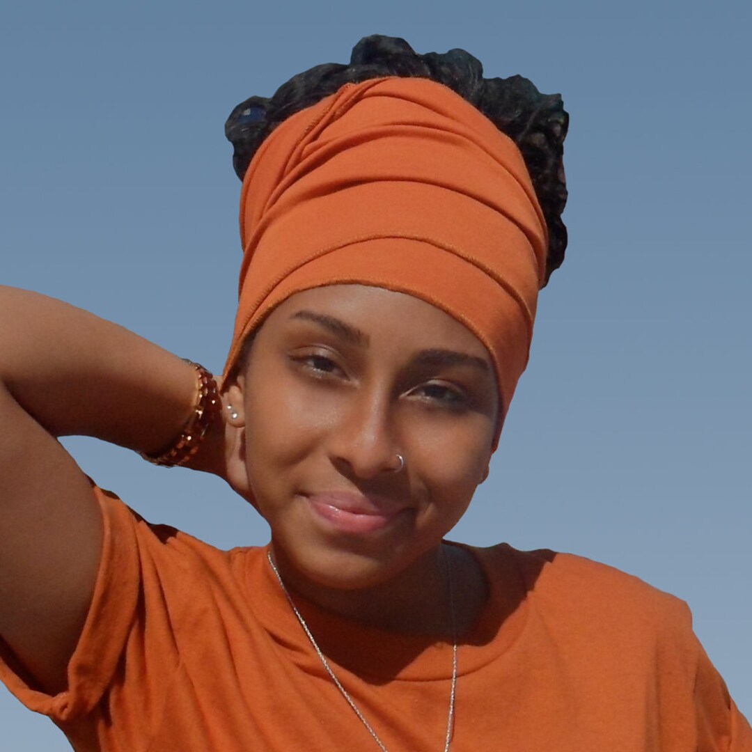 Rust Headwrap - Cotton Scarf for Men or Women. for Dreadlocks, Exercise ...