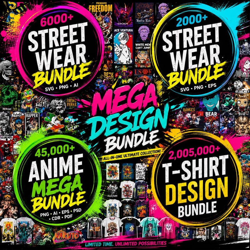 Anime Streetwear Vector - Etsy