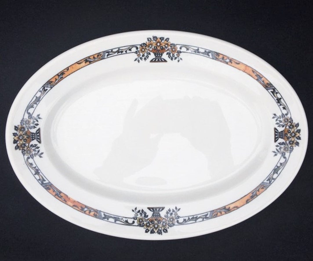 Mayer Diner Hotel Restaurant China "arlane" Pattern on Ivory 12-1/2" X ...