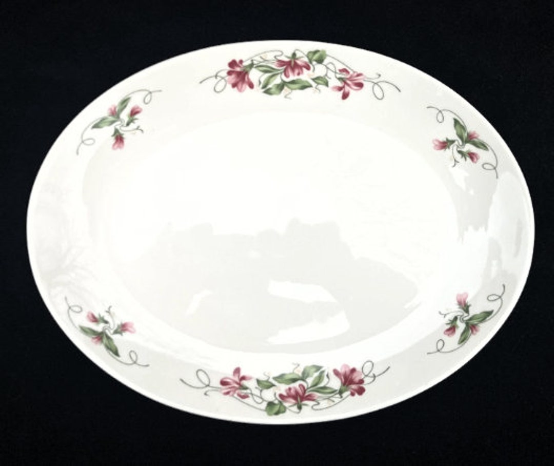 Homer Laughlin Hotel Diner Restaurant China Pink Violets Pattern 11" X ...