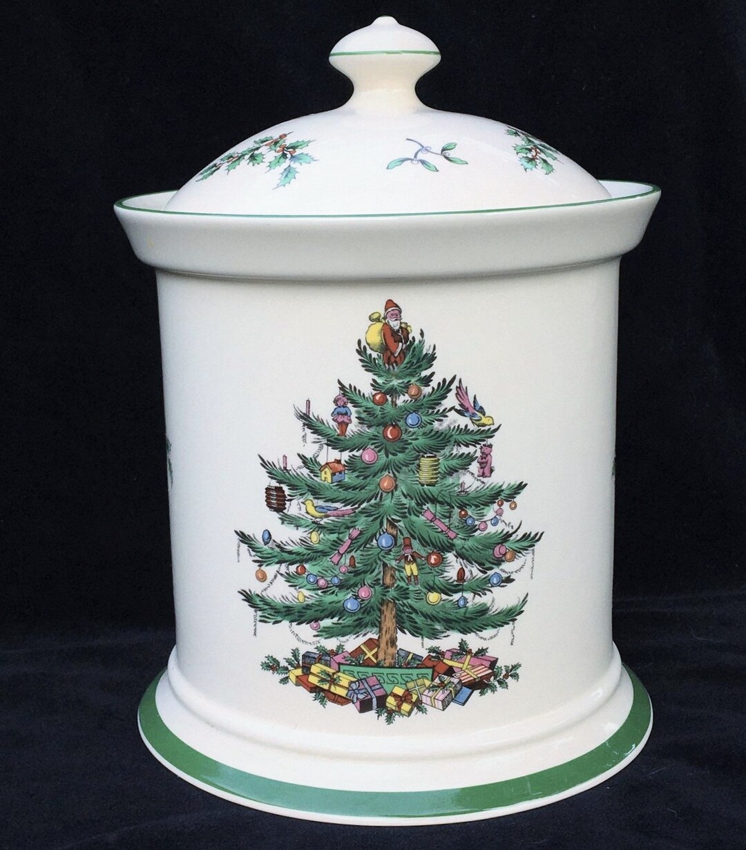 Spode Christmas Tree 9" Cookie Jar Later Design With Lid and Seal in ...