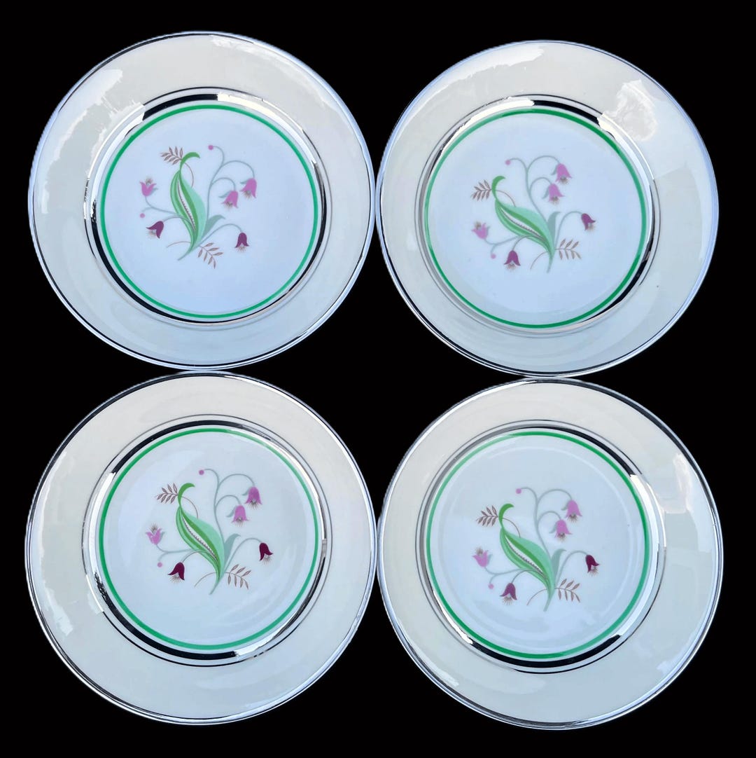 Set of 4 Syracuse Domestic China Floral "coralbel" 5" Berry, Fruit ...