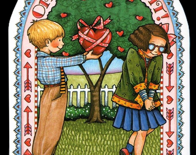 Mary Engelbreit Valentine Card "open It" 1987 With Coordinating ...