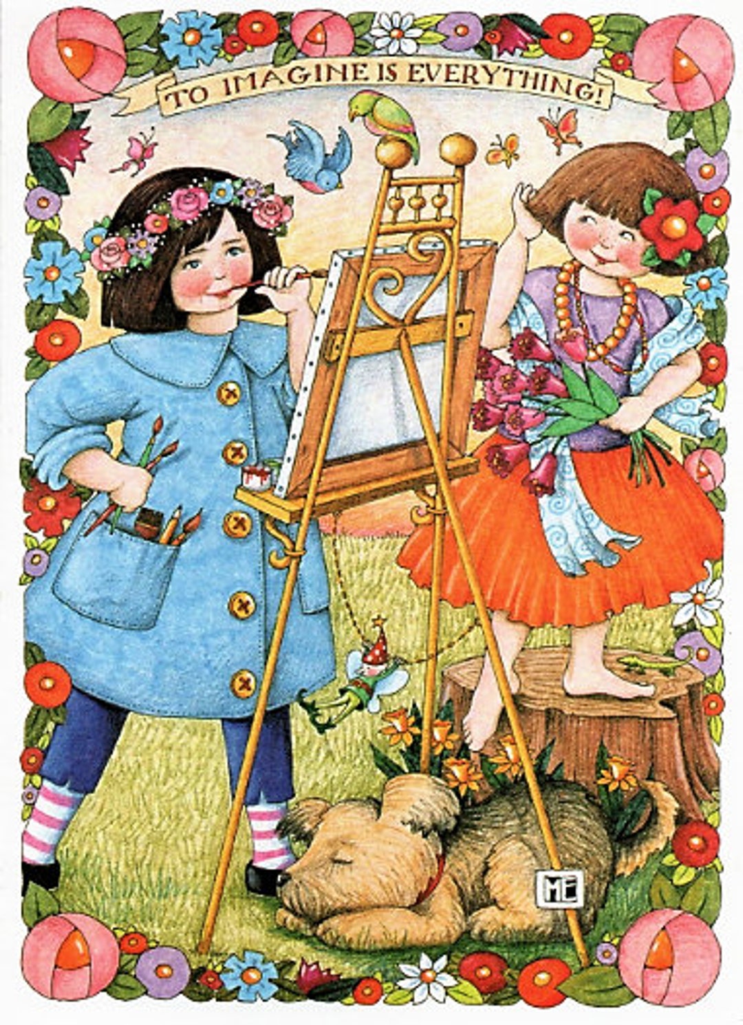 Mary Engelbreit Valentine/love/friendhip Card "to Imagine is Everything" With Coordinating ...