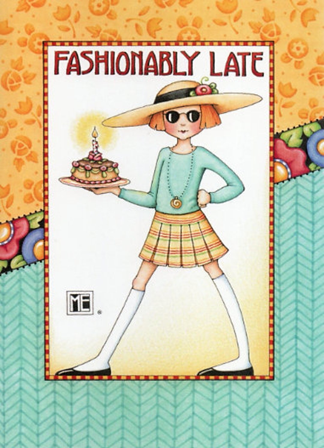 Mary Engelbreit Belated Birthday Card "fashionably Late" With White ...