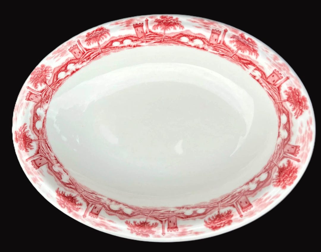 Mayer Restaurant Hotel Diner China Rose or Red "devon" 10" X 7.5" Oval ...