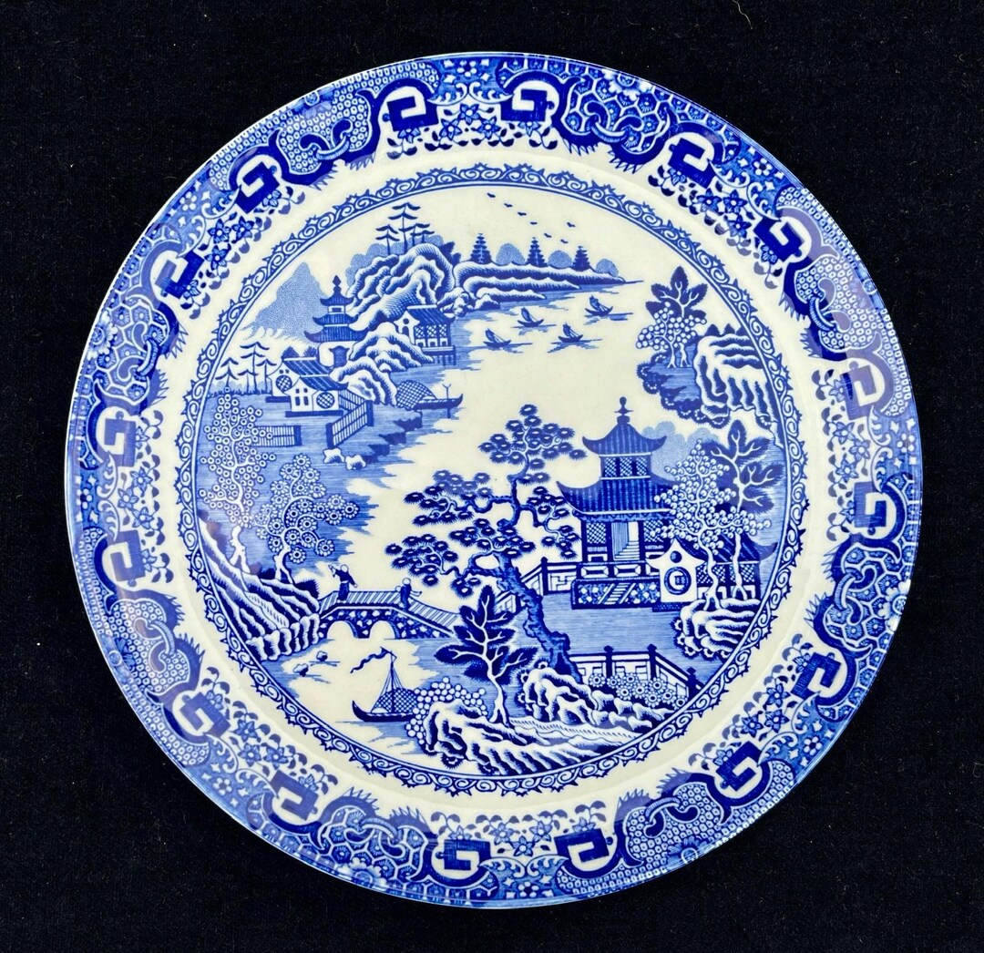 Spode flying Pennant Willow Pattern Series 8.25 Plate in Excellent ...