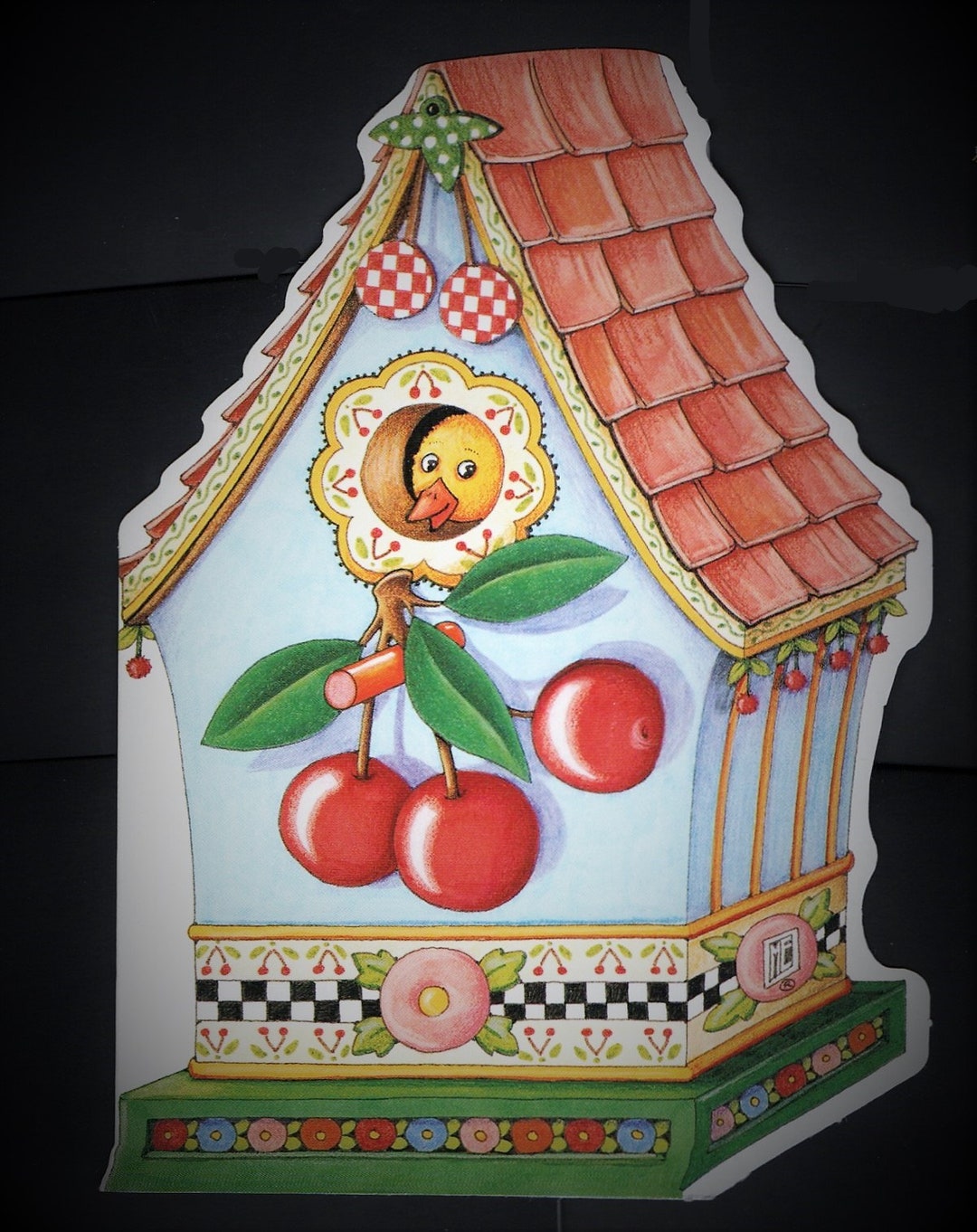 Mary Engelbreit Easter Card "cherry Birdhouse" 1995 With Coordinating ...