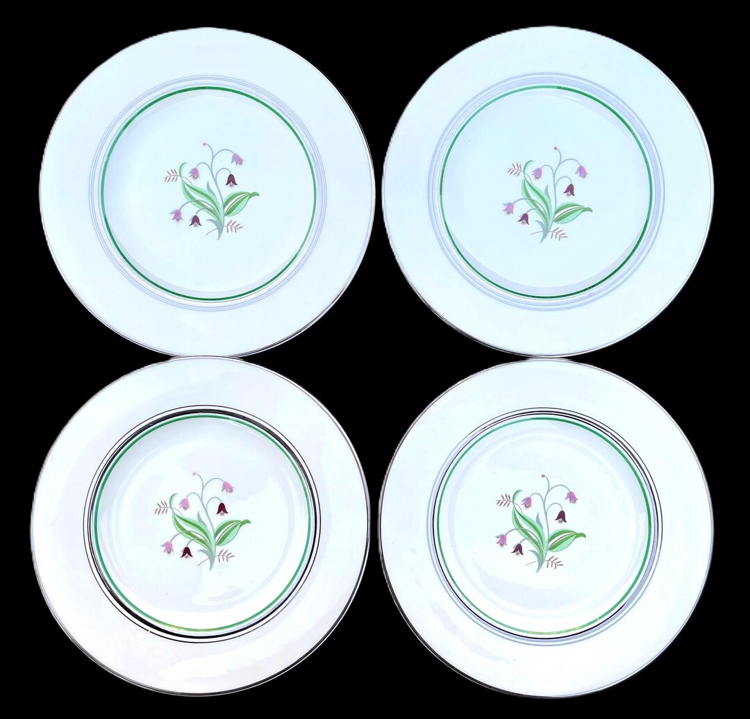 Set of 4 Syracuse Domestic China Floral "coralbel" 8" Salad or Dessert ...